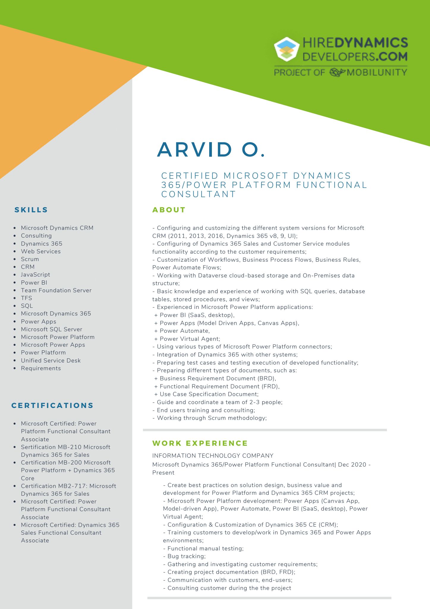Certified Microsoft Dynamics 365/Power Platform Functional Consultant ... Certified Microsoft Dynamics 365/Power Platform Functional Consultant ...