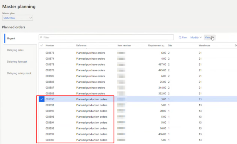 Features of D365 F&O Planning Optimization for Manufacturing